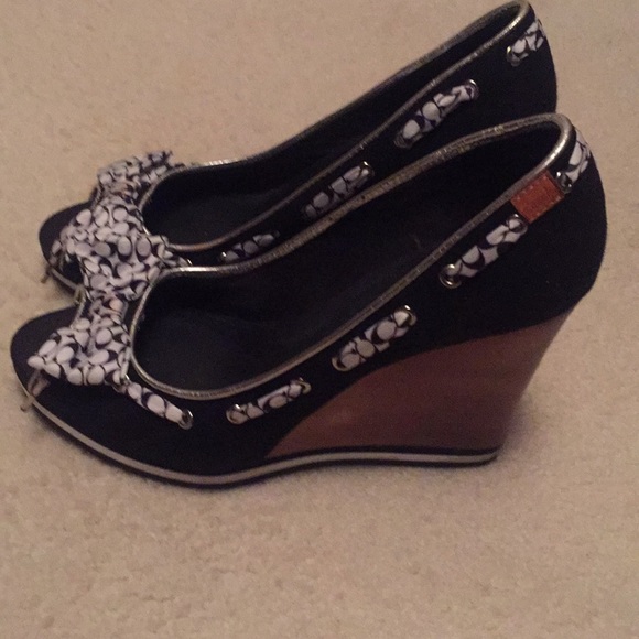 Coach | Shoes | Lightly Used Open Toe Wedges | Poshmark